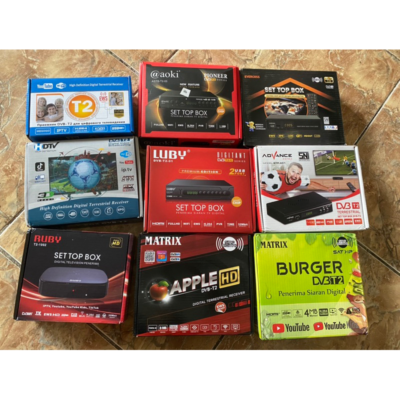 Jual set top box ruby luby dvance t2 hdtv matrix merah sudah setting ...