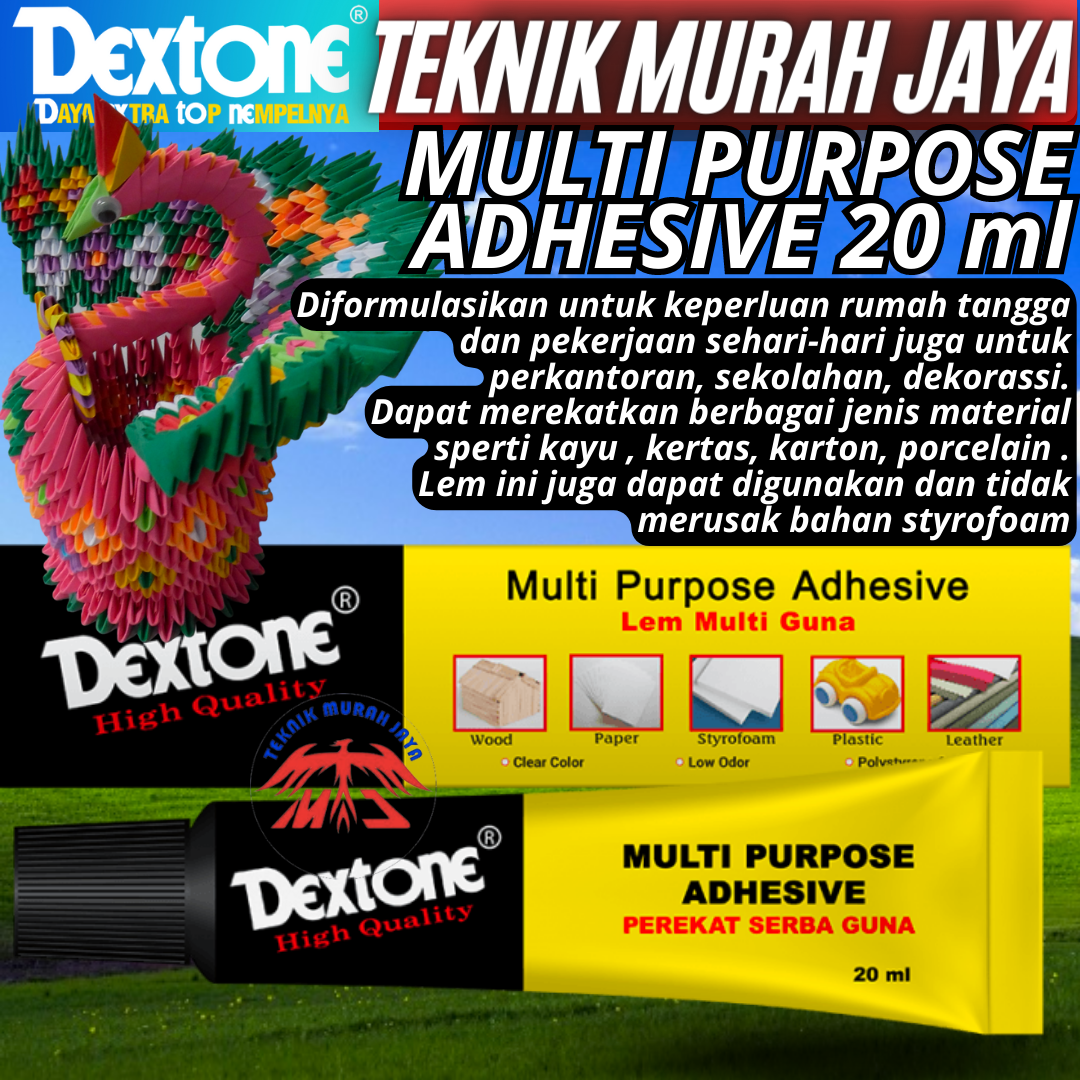 Jual DEXTONE Lem UHU Glue Multi Purpose Adhesive 20ml Kertas Serbaguna ...
