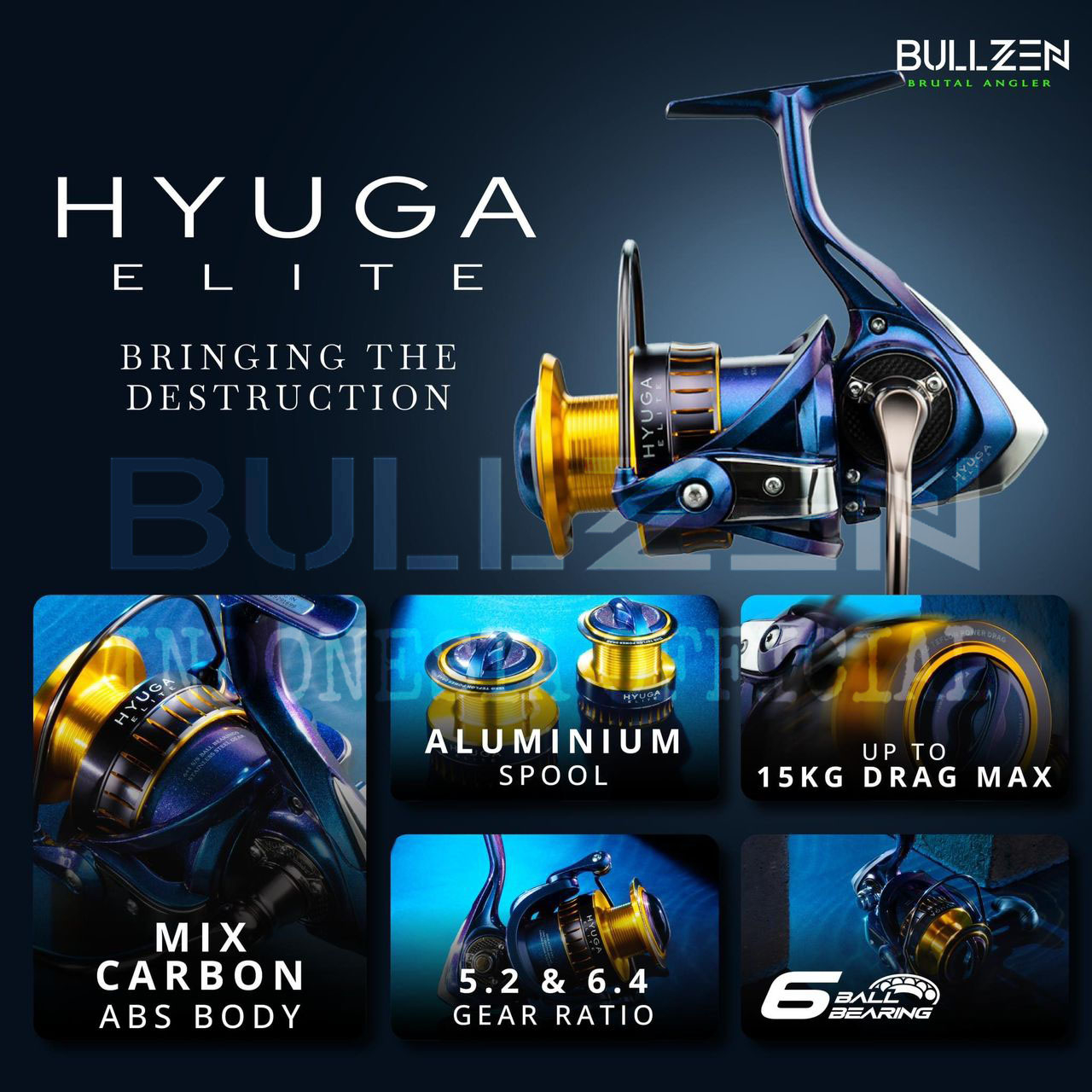 Jual Reel BULLZEN Hyuga Elite 800-5000 PG dan HG | Shopee Indonesia