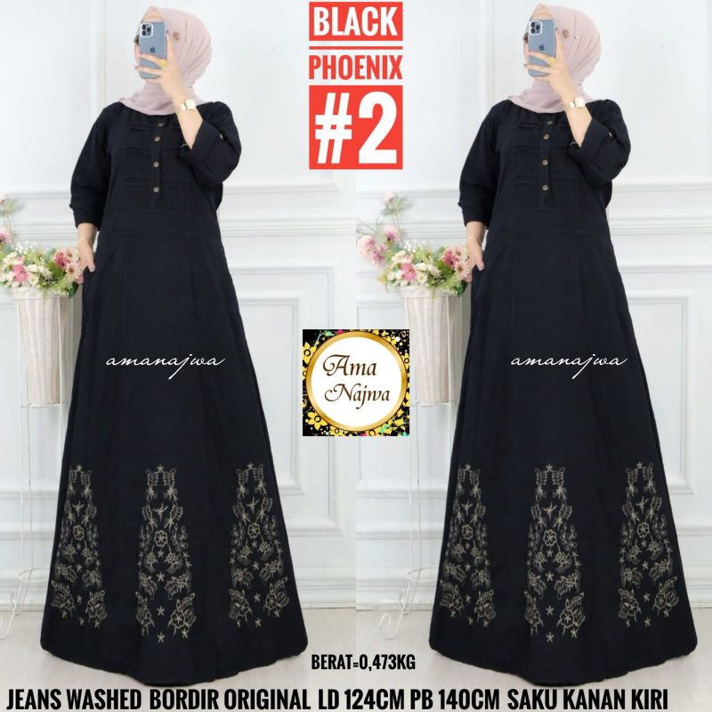 Jual PHOENIX JUMBO GAMIS JEANS BY AMA NAJWA ORIGINAL | Shopee Indonesia