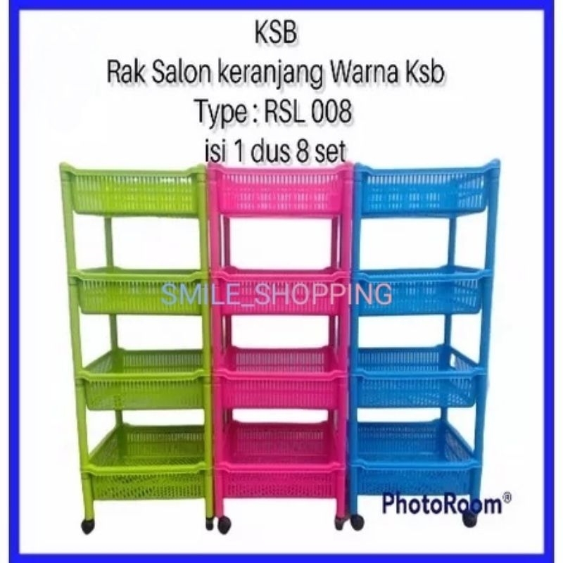 Jual RAK SERBAGUNA / RAK SALON 4 SUSUN PLASTIK KERANJANG KSB | Shopee ...