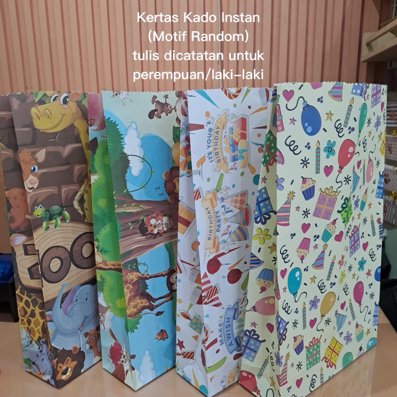 Jual Kertas Kado Instant / Box Kado / gift box / hampers / kartu ucapan ...