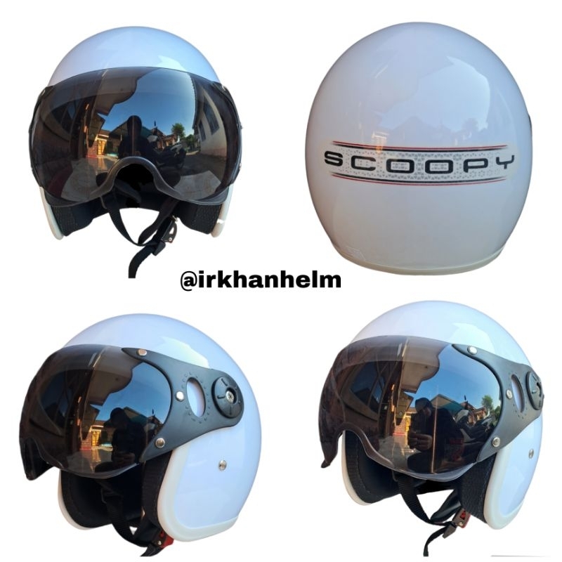 Jual Helm Scoopy Putih List Putih Pilot SNI | Shopee Indonesia