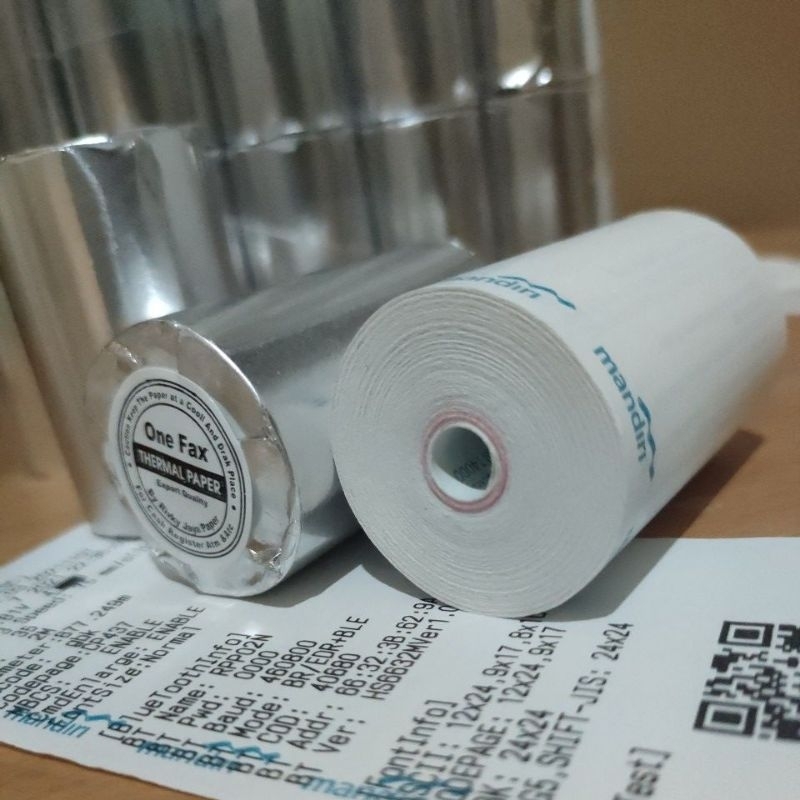Jual Kertas Struk Thermal Paper Rol 58x40 logo bank mandiri coreless ...