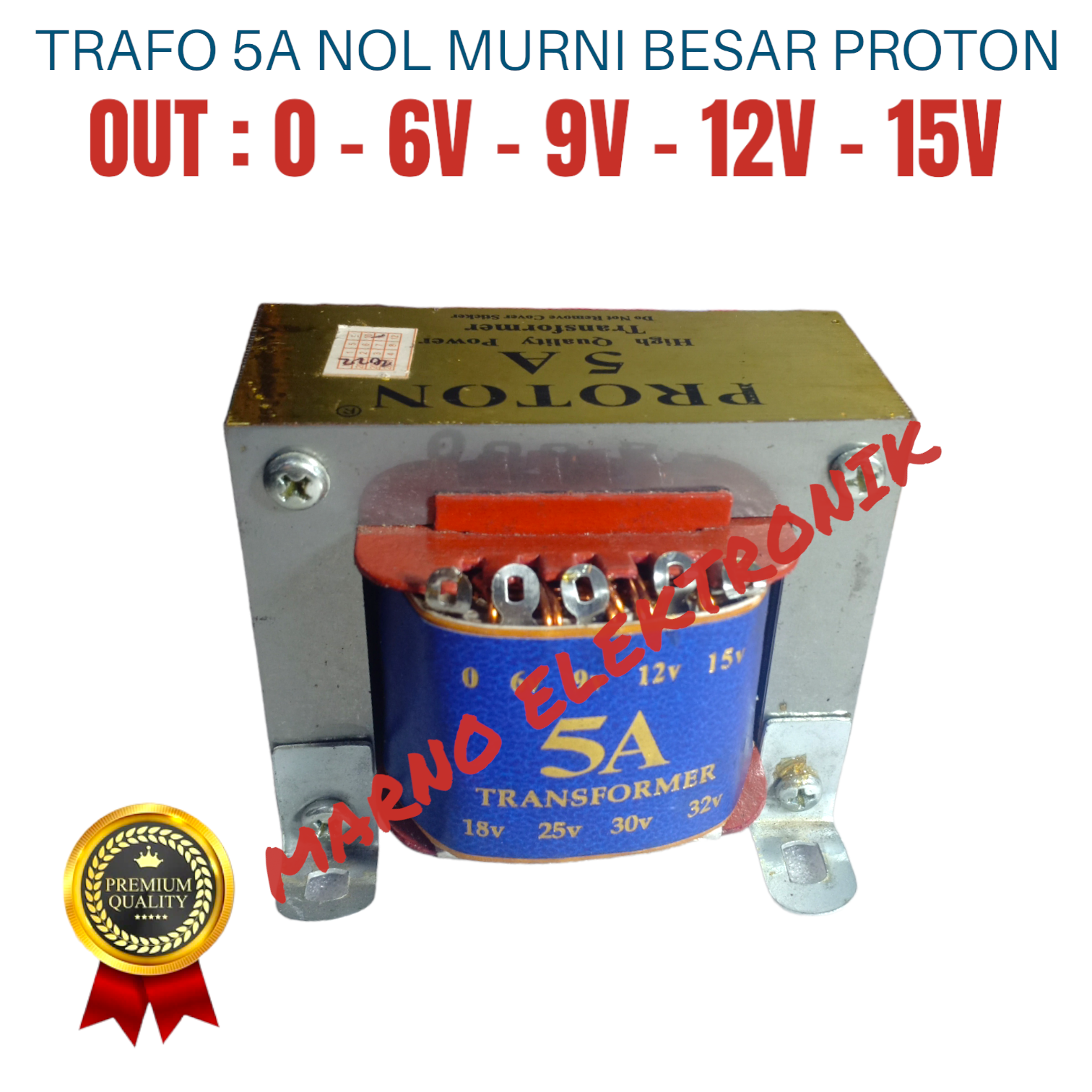 Jual TRAFO 5A NOL MURNI BESAR PROTON 5 AMPER 12V 18V 25V 32V TRAVO ...