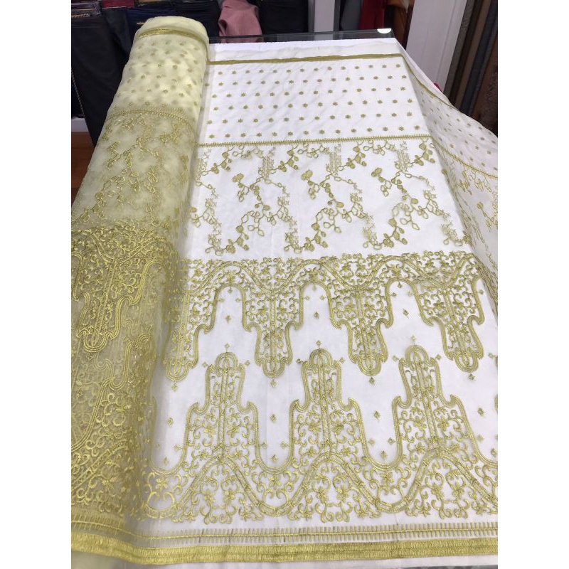 Jual Kain Organza Embroidery Etnik Timika || Harga Per Setengah Meter ...