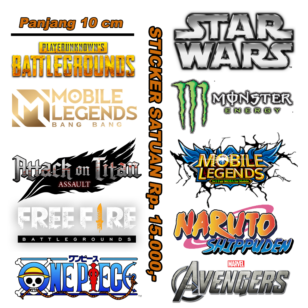 Jual Sticker Satuan WATERPROOF Sticker Mobil Sticker Motor Sticker ...