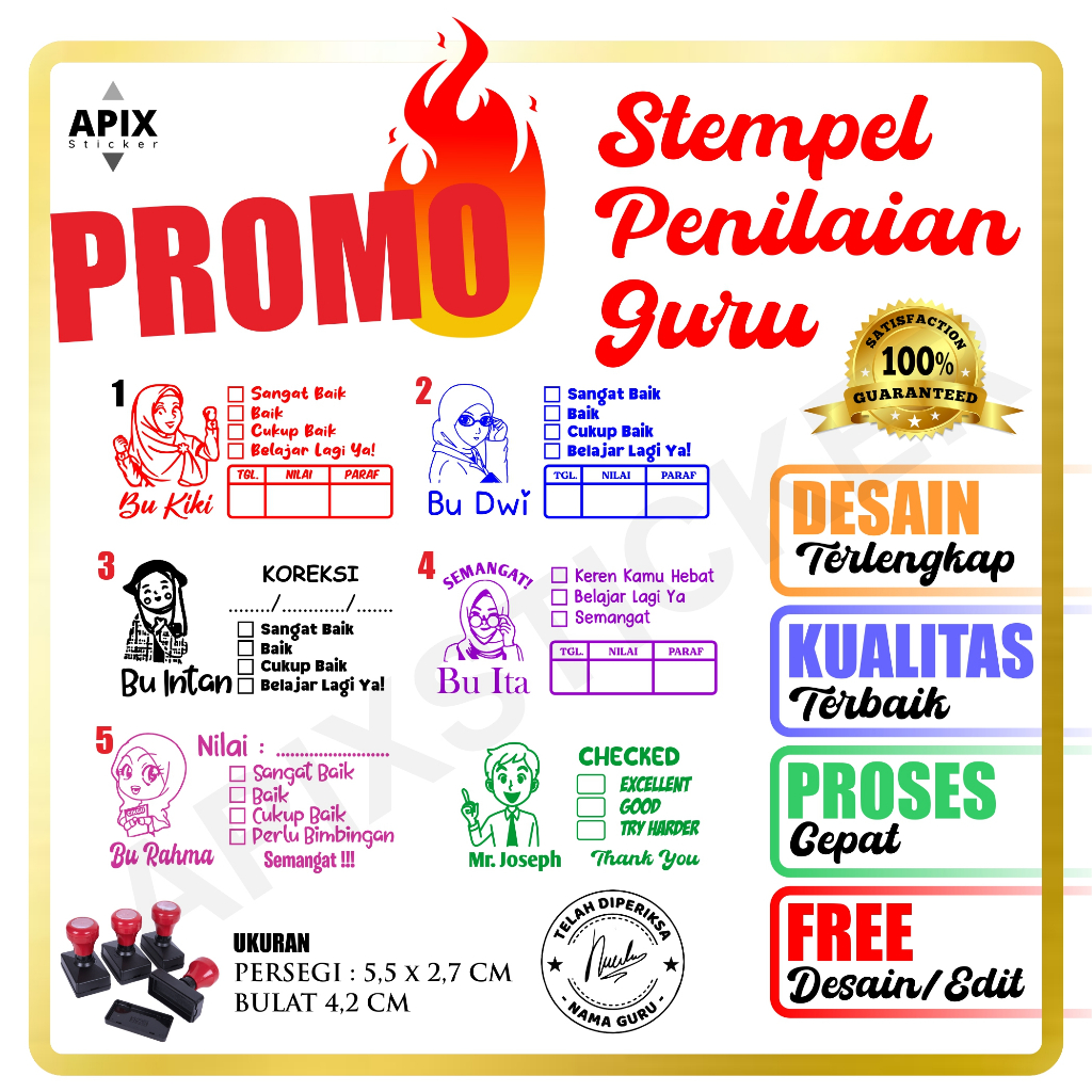 Jual Stempel Nilai Guru / Penilaian / Koreksi / Checked / Reward Siswa ...