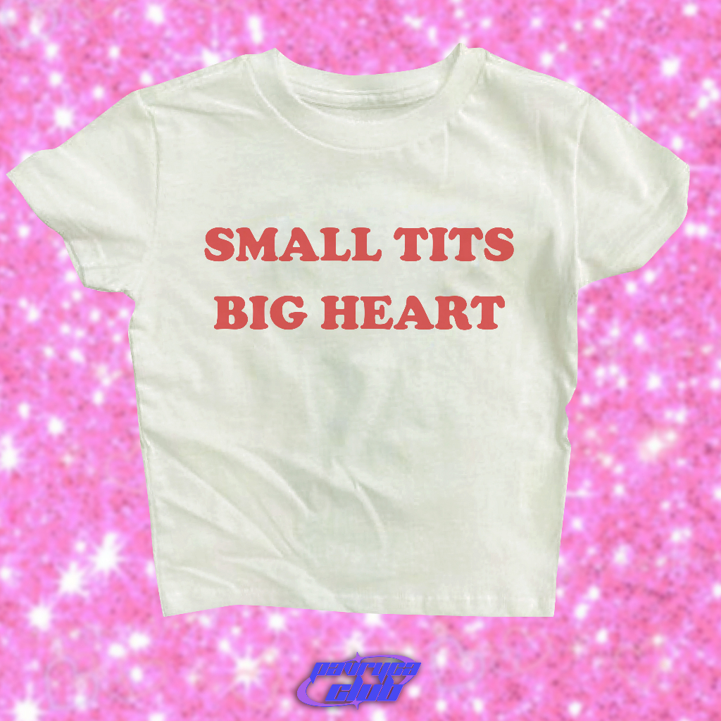 Jual baby tee statement small t*ts big heart y2k style vintage crop tee ...