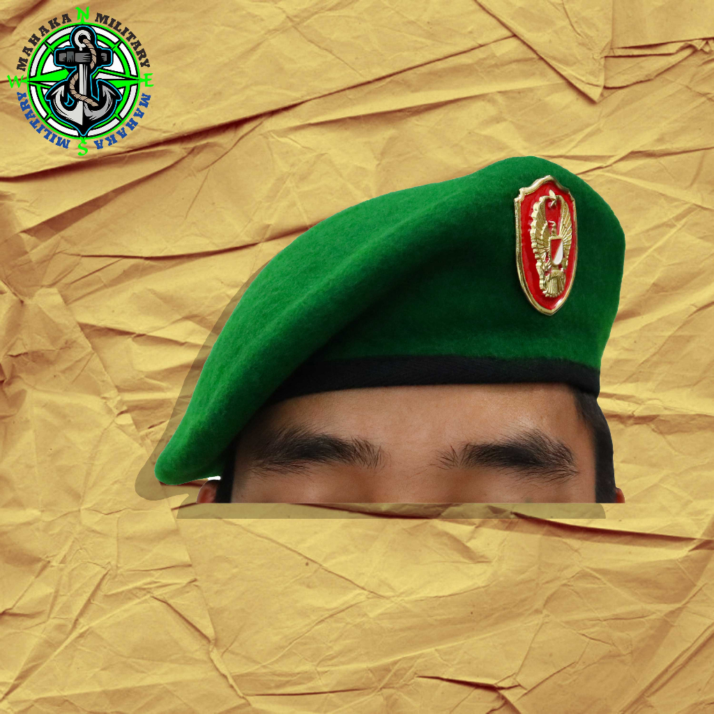 Jual baret camel suad+ emblem /baret ekapaksi + emblem baret suad ...