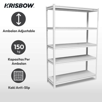 Jual Krisbow Rak Besi 5 Tingkat 120x45x183 Cm - Putih 10155873 | Shopee ...