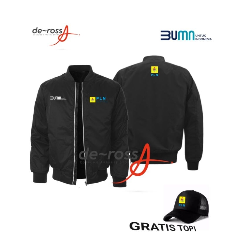 Jual PLN Jaket seragam Jaket Bomber Logo PLN GERATIS topi | Shopee ...