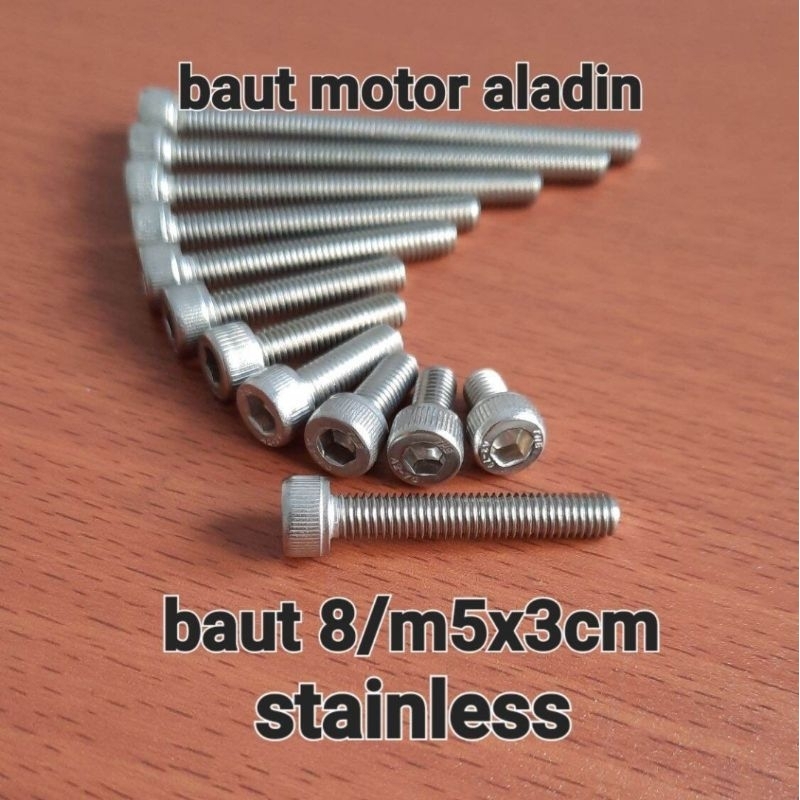 Jual Baut L4/M5x3cm stainless (3 pcs) | Shopee Indonesia