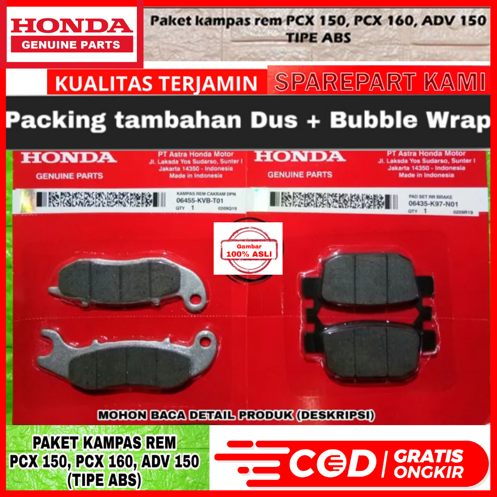 Jual PAKET KAMPAS REM DISPAD DISKPAD DEPAN BELAKANG PCX 150 ABS PCX 160 ...