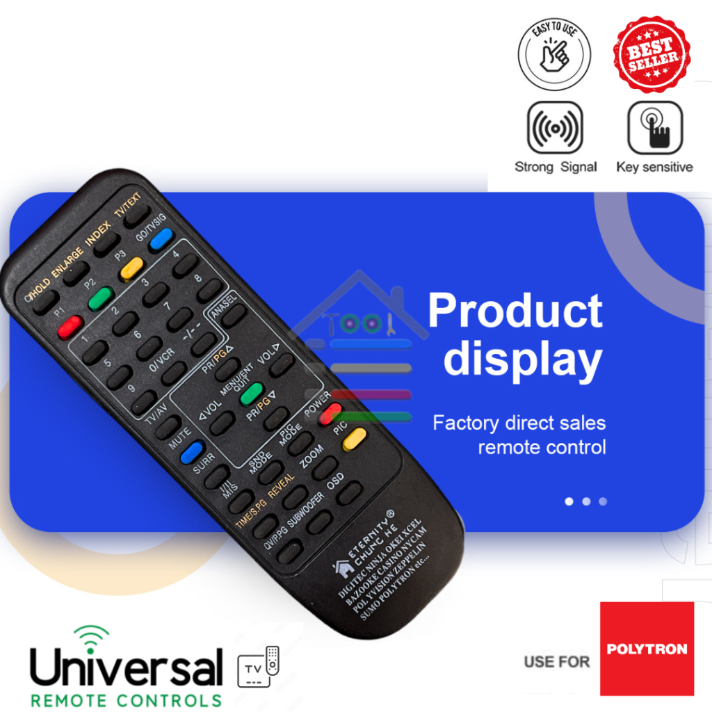 Jual remote tv polytron digitec ninja tabung crt hitam digitec ct100 ...