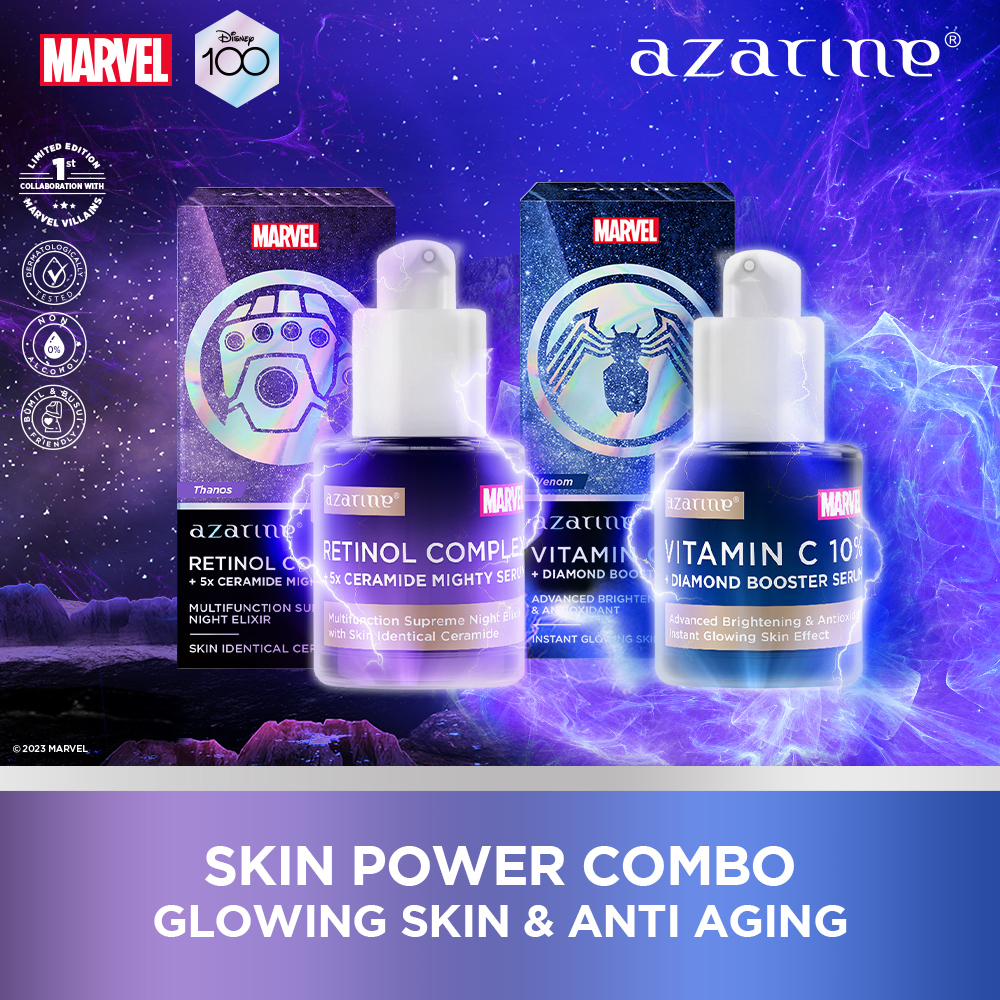 Jual [Azarine x Marvel] Skin Power Combo Paket Glowing & Anti Penuaan ...
