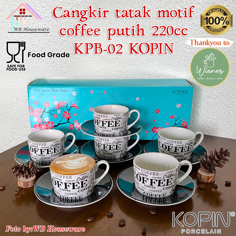 Jual cangkir motif kopi full print 180ml 6 pasang / coffee tea set KPB ...