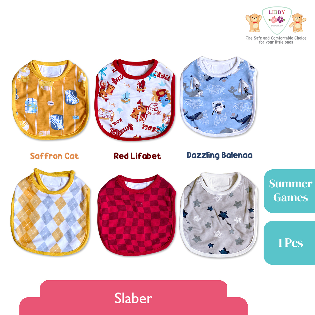 Jual LIBBY Slaber/Bib/Celemek/Tatakan Iler Motif Summer Games (1pcs ...