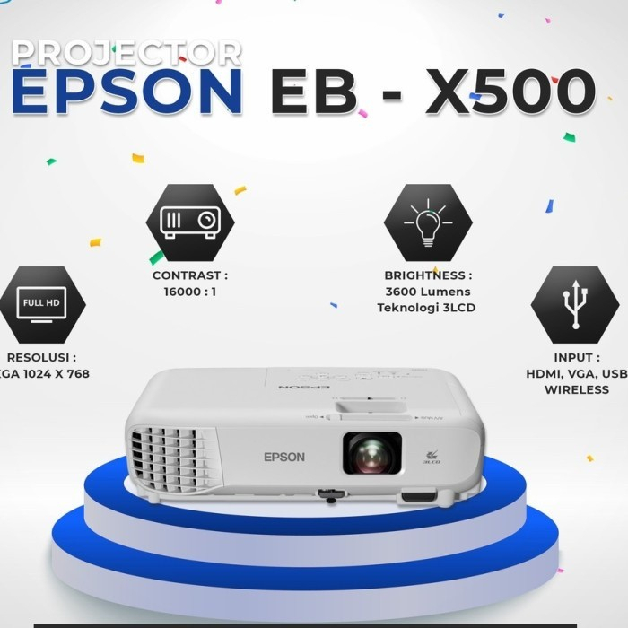 Jual Proyektor Epson EB-X500 XGA 3LCD Projector EB X500 3600 Lumens RESMI | Shopee Indonesia