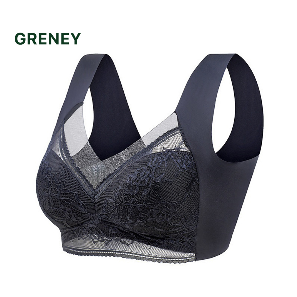 Jual GRENEY-L.W.L-Bra Rompi Bigsize Renda Seamless Bra Wanita Jumbo Cup ...