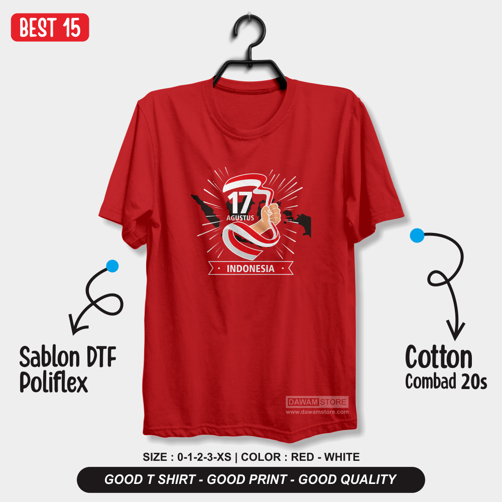 Jual Kaos 17 Agustus 2023 Baju HUT RI Kemerdekaan Indonesia Pria Wanita Anak - Anak Best 15 ...