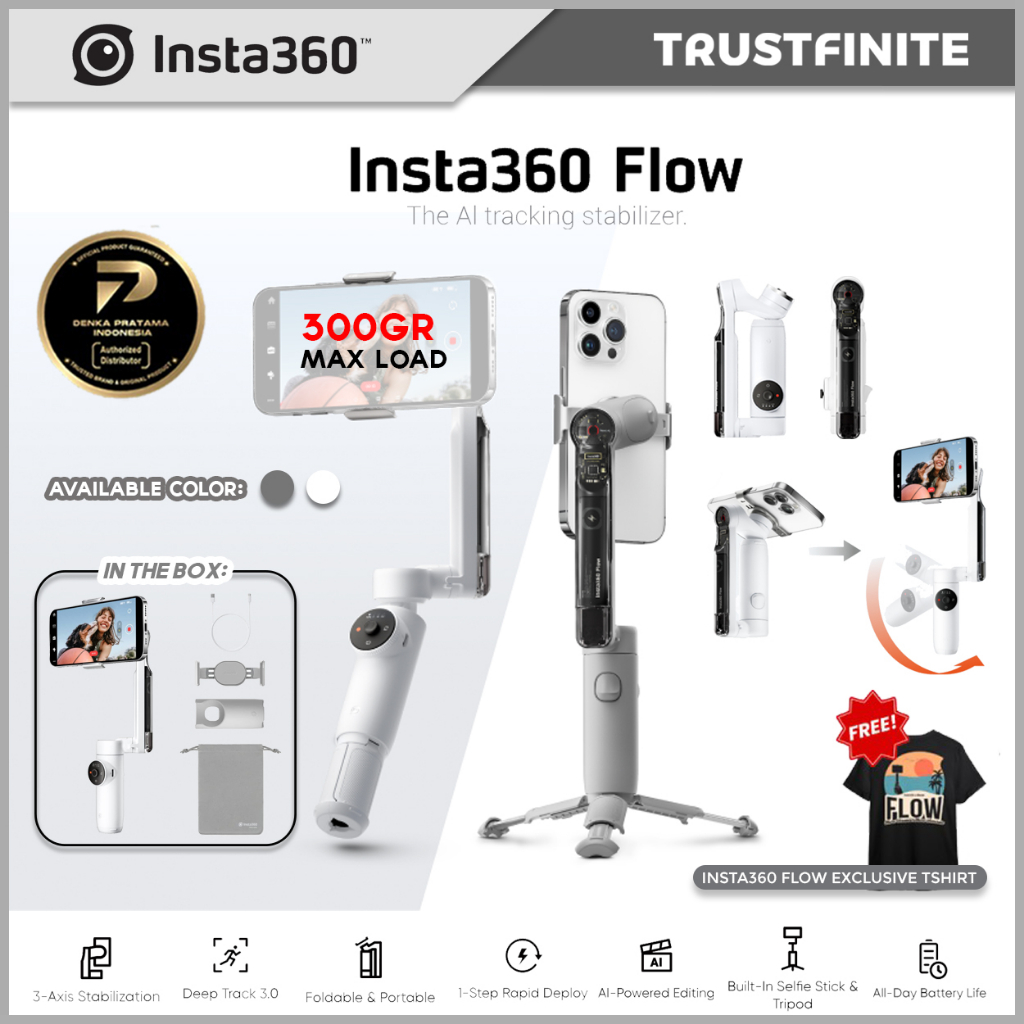 Jual Insta360 Flow Gimbal Stabilizer Smartphone Standalone / Creator Kit / Insta 360 Flow ...