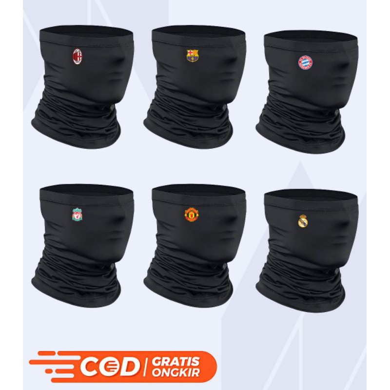 Jual Masker Buff Bandana Pria Pengendara Motor Hitam Polos Motif Foot ...