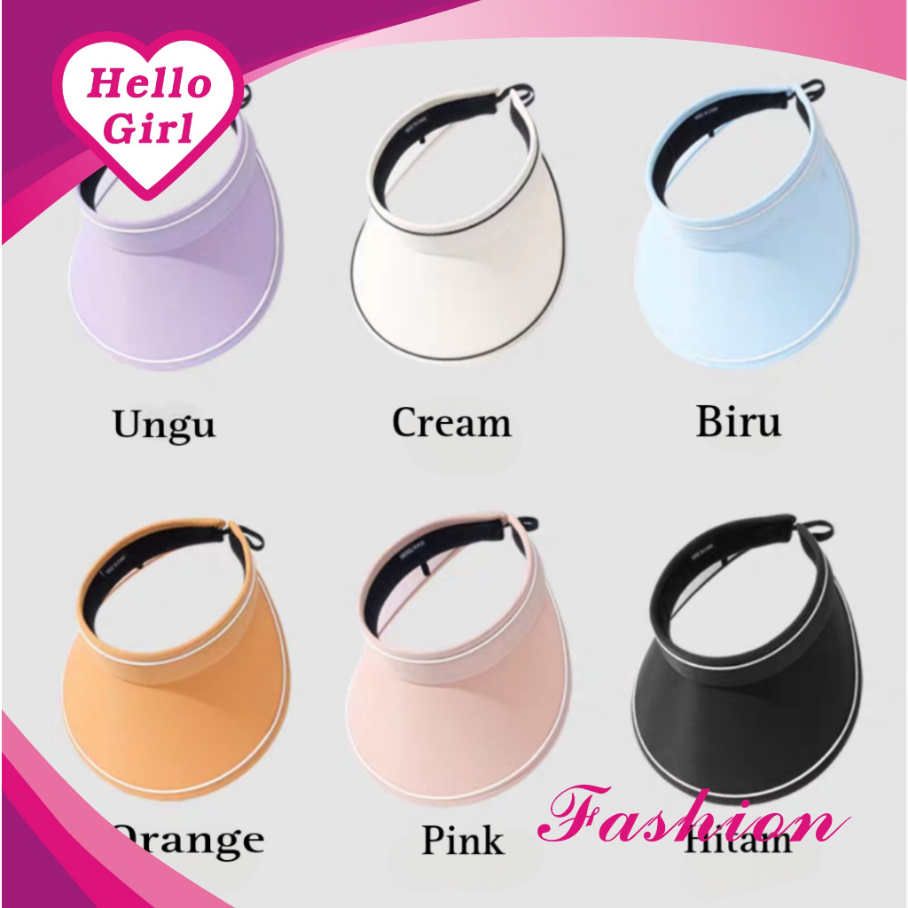 Jual (Hello Girl)MZ02 Topi Visor OUTDOOR 99% Melindungi Dari Sinar UV ...