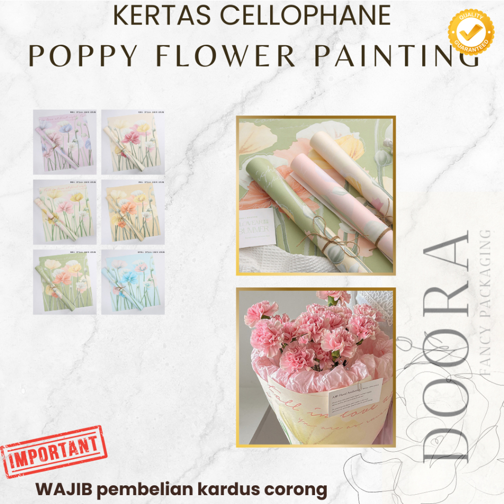 Jual Kertas Buket Bunga Poppy Flower Painting | Shopee Indonesia