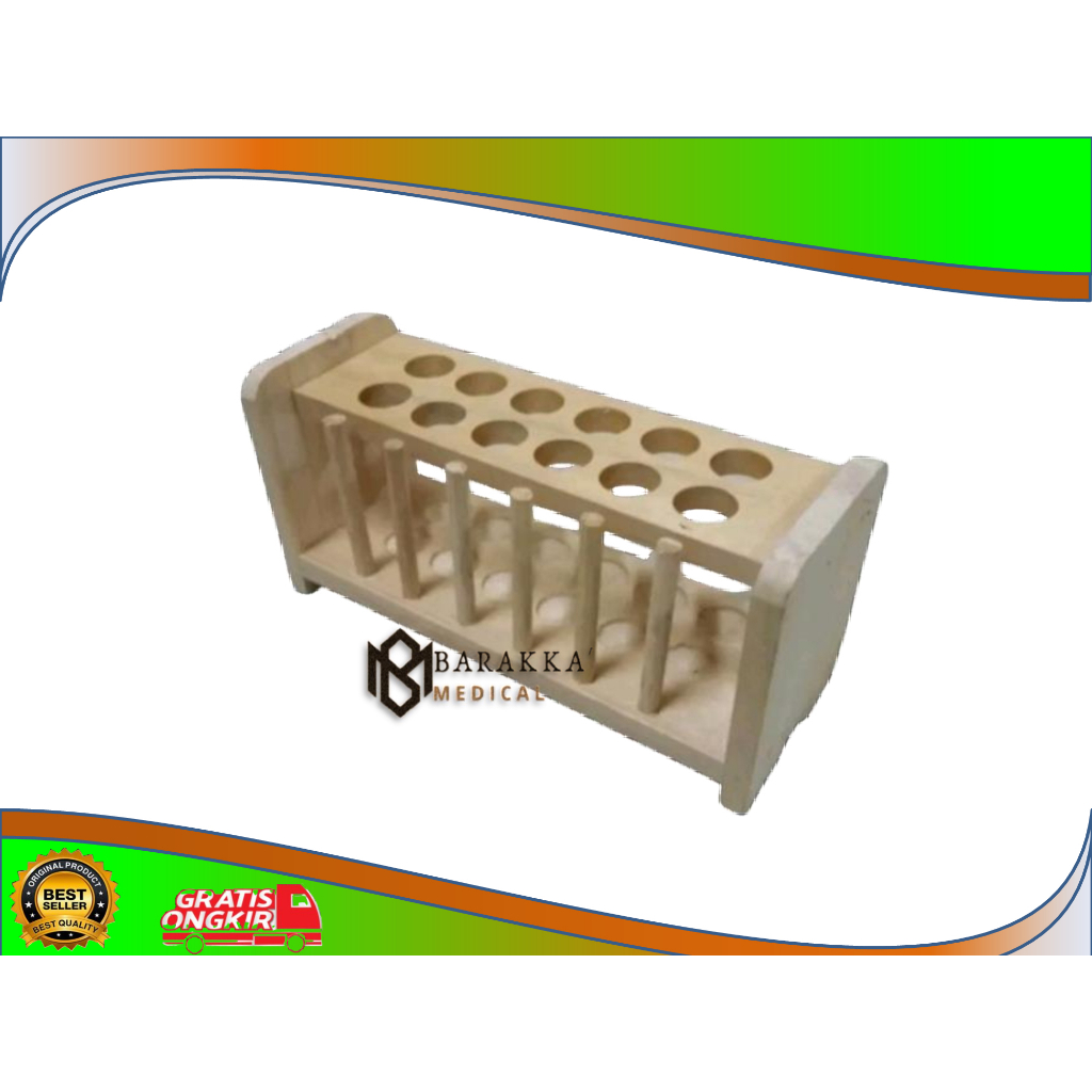 Jual Rak tabung reaksi kayu/penjepit tabung kayu/Gegep | Shopee Indonesia
