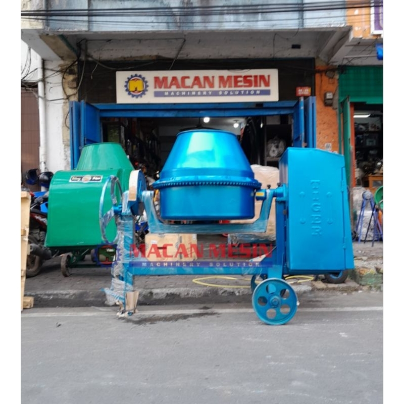 Jual MESIN PENGADUK SEMEN BETON MOLEN TIGER GT350L KOMPLIT MESIN DIESEL 7PK | Shopee Indonesia