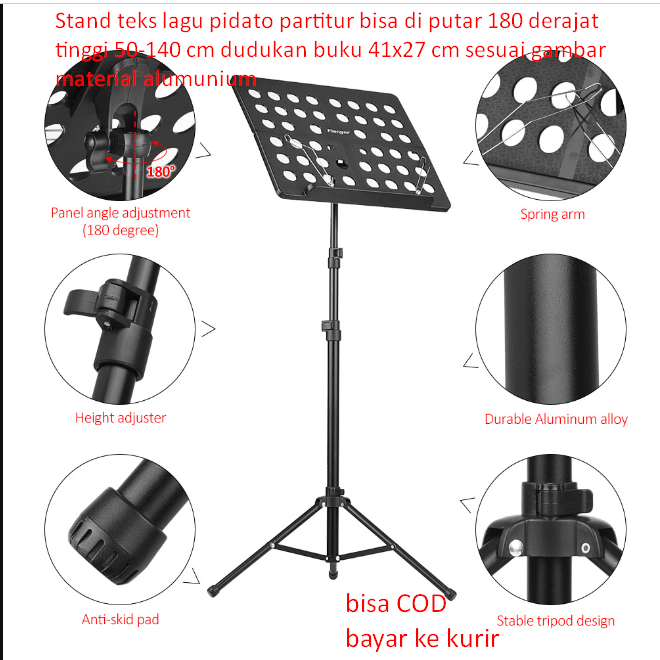 Jual Stand teks lagu pidaot partitur bisa di putar 180 derajat tinggi ...