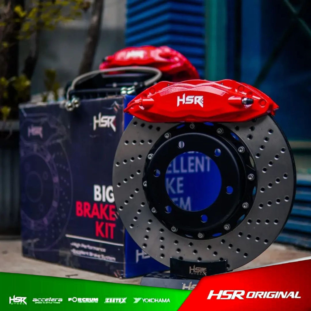 Jual Big Brake Kit HSR Merah 295x24 Mobil Honda Jazz Brio BBK HSR 4 Pot ...