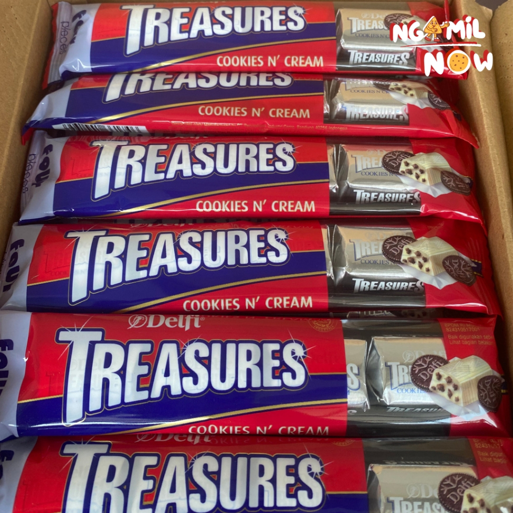 Jual COKLAT DELFI TREASURE GOLDEN ALMOND COOKIES & CREAM ISI 12 bar (48 ...