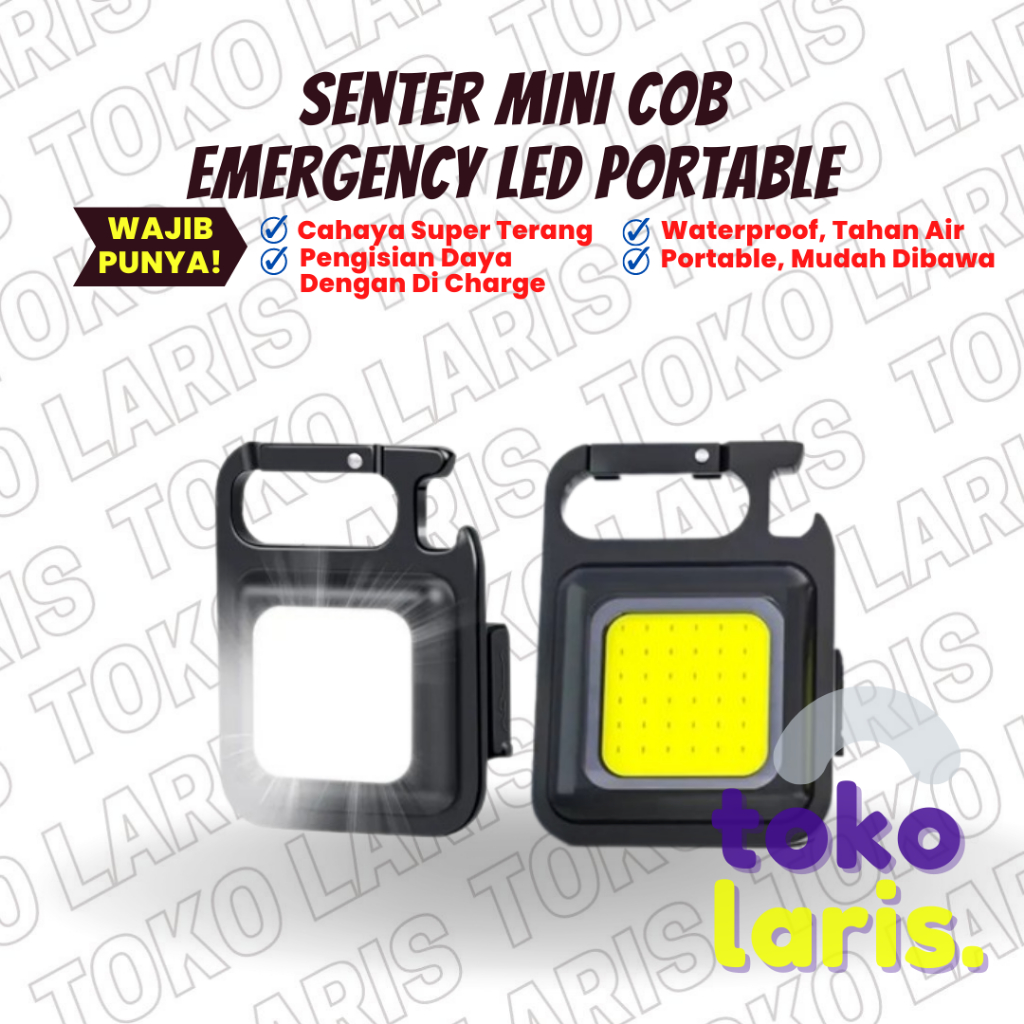 Jual Senter Mini COB Keychain Light Lampu Senter Emergency LED Super ...