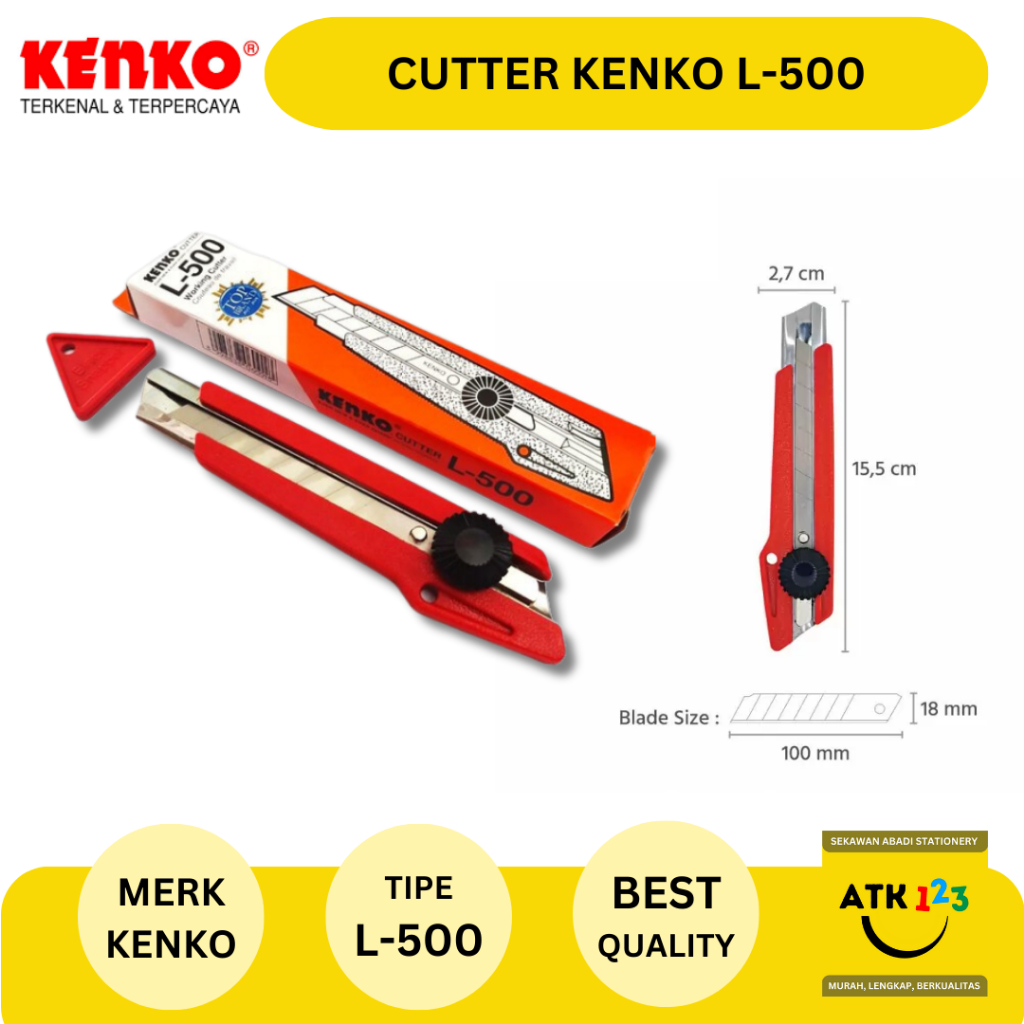 Jual Cutter / Pemotong Kertas / Pisau Cutter Merk Kenko L-500 [TERLARIS ...