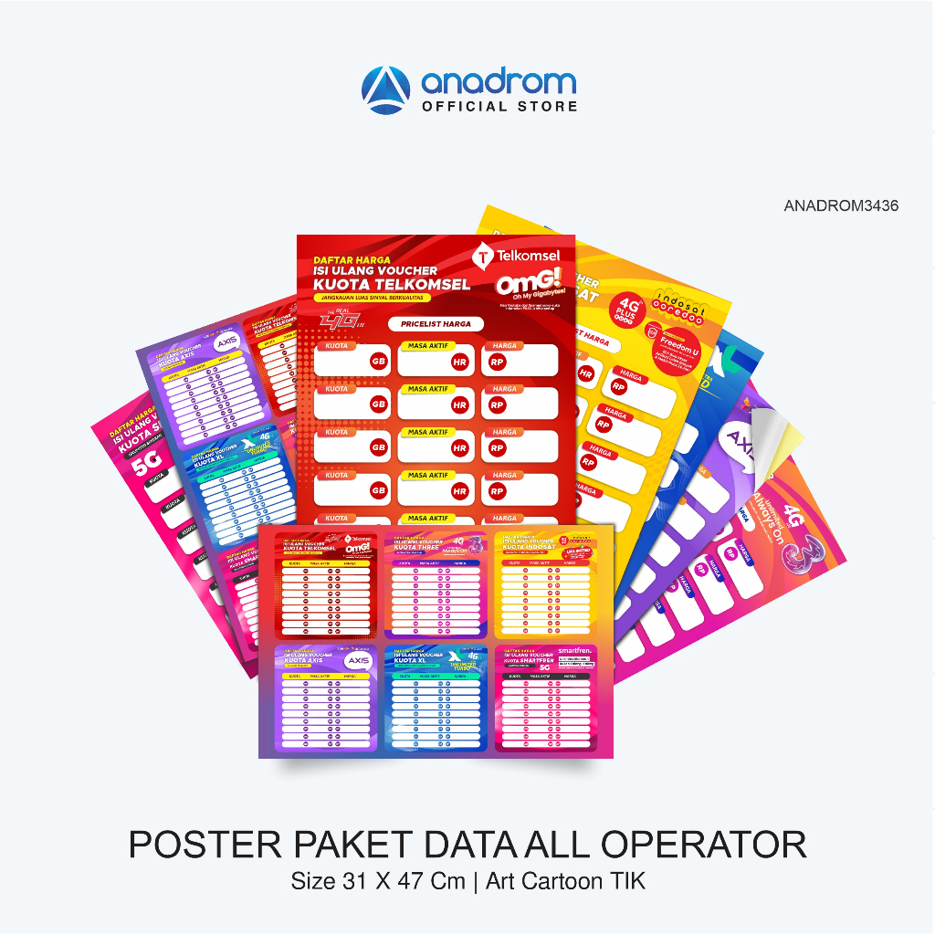 Jual Poster Paket Data All Operator | Poster Hiasan Konter Ponsel ...
