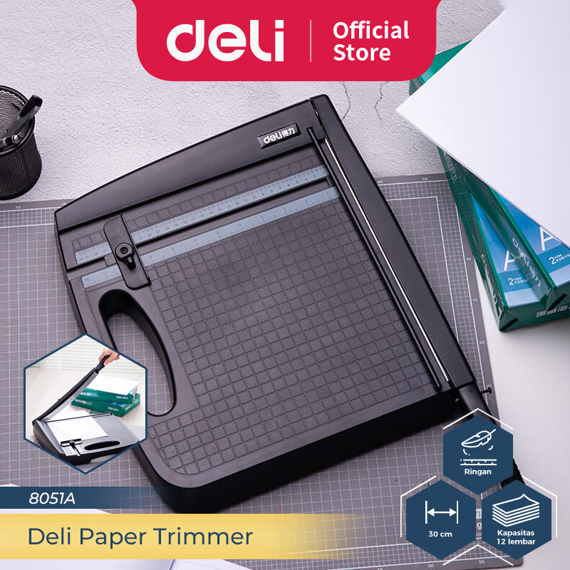 Jual Deli Paper Trimmer / Alat Pemotong Kertas 30 x 30 cm Kapasitas 12 ...