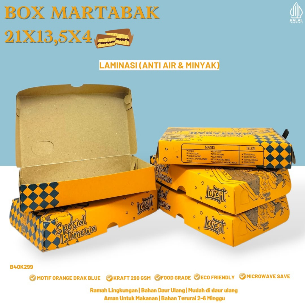 Jual Dus Martabak Laminasi Box Martabak (B40K299-21X13.5X4 Cm) | Shopee ...