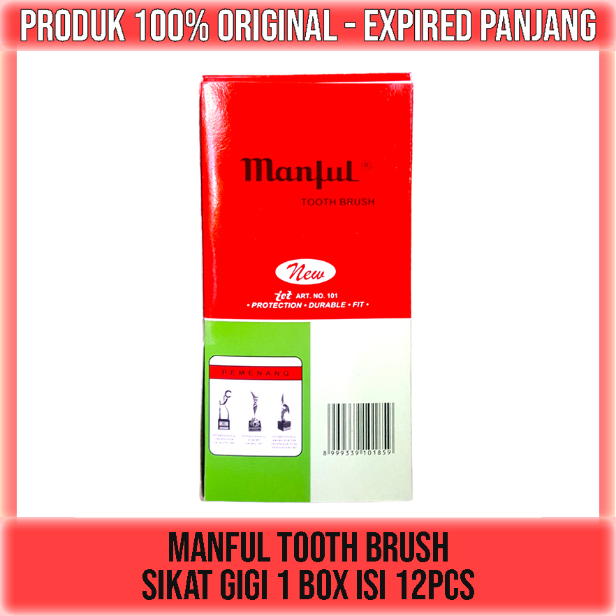 Jual SIKAT GIGI MANFUL TOOTH BURSH 1 BOX ISI 12 PCS | Shopee Indonesia