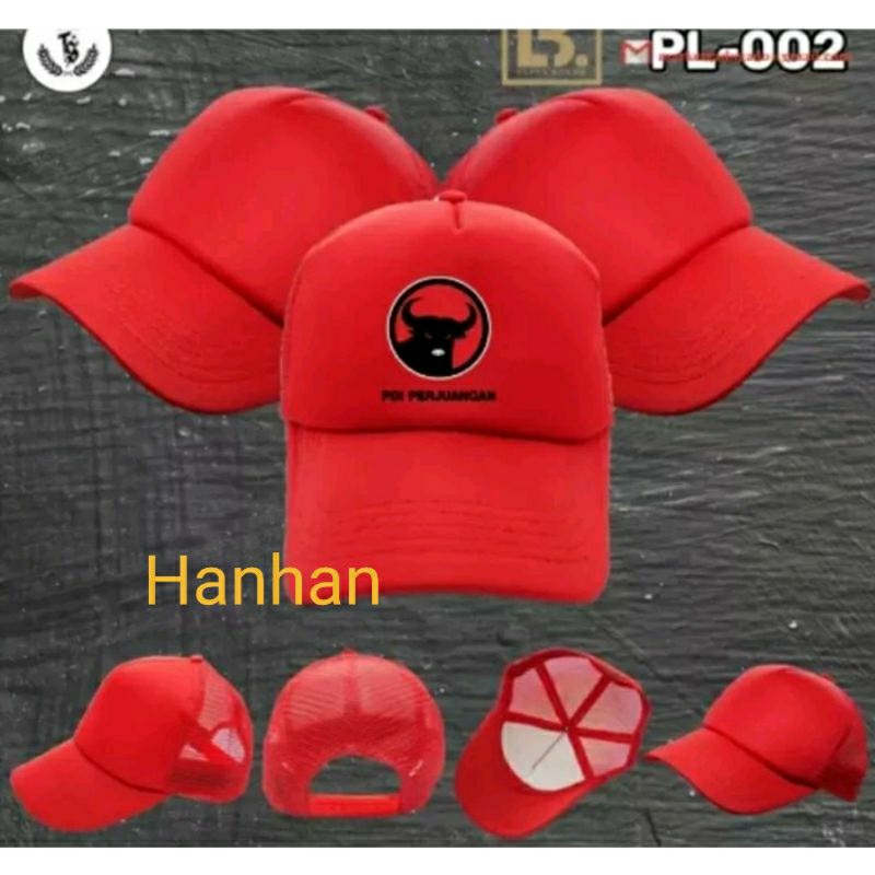 Jual topi trucker banteng hitam pdi topi jaring pdip | Shopee Indonesia