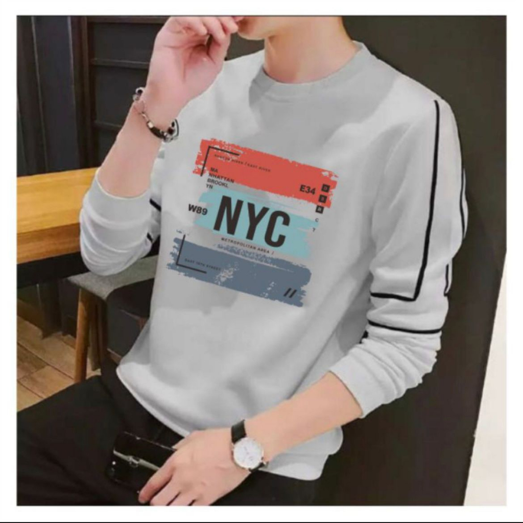 Jual KAOS PRIA LENGAN PANJANG / KAOS COWOK MODEL TERBARU KOREA / KAOS ...