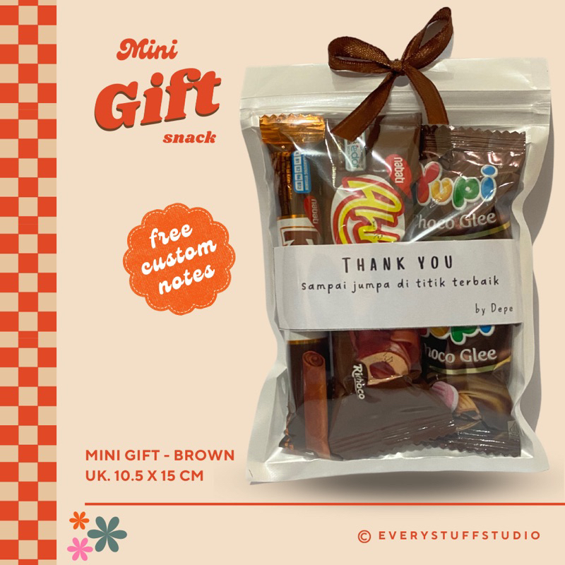 Jual [Min. 5pcs] Mini Gift Snack - Brown (10,5 x 15 cm) | Freebie Snack ...