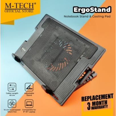 Jual Cooling pad laptop m-tech 1 fan mesh ergostand mt-08 | Shopee ...