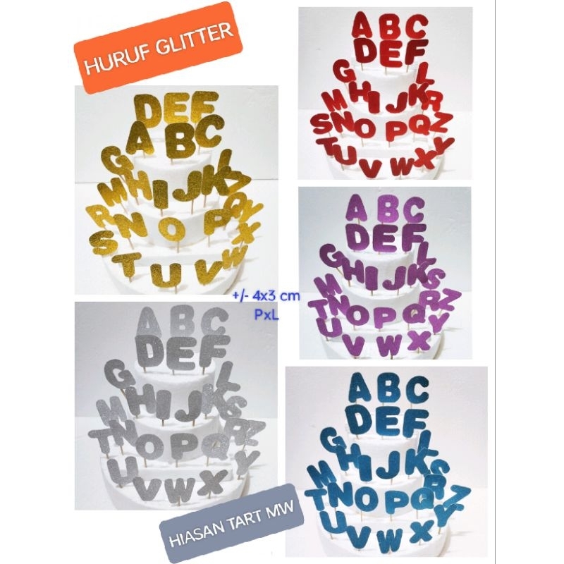 Jual U-Z Topper Kertas Glitter Huruf Abjad Nama U-Z | Shopee Indonesia