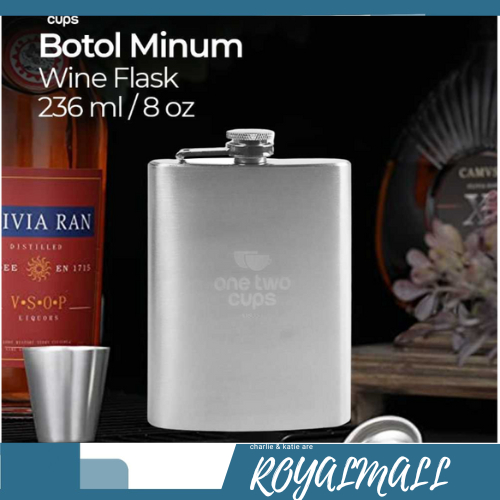 Jual Botol Minum Wine Bir Hip Flask Stainless Steel 8oz / Botol Tempat ...