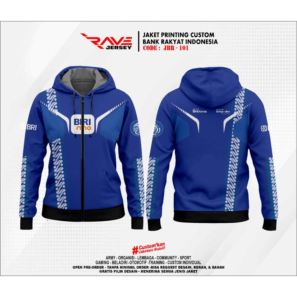 Jual JAKET BANK BRI FULL PRINTING SUBLIM CUSTOM (DESAIN SUKA SUKA ...