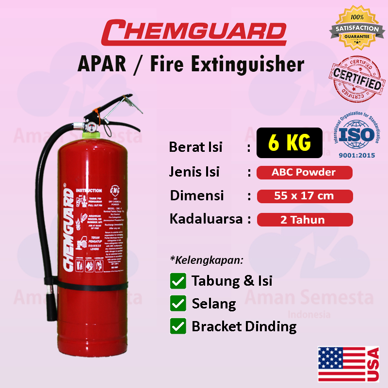Jual APAR 6 KG ABC Powder CHEMGUARD - Alat Pemadam Api (APAR) / Fire Extinguisher DCP | Shopee ...