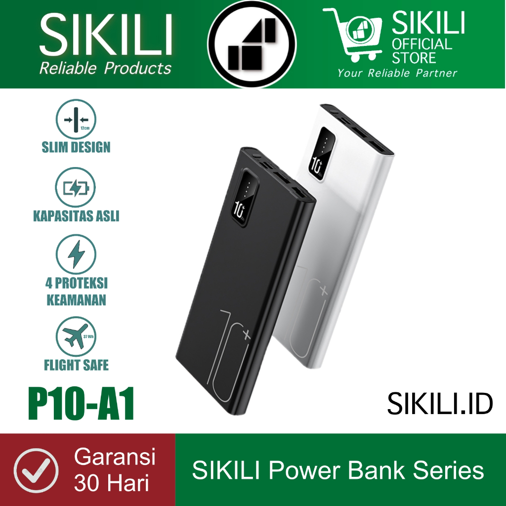 Jual Sikili Power Bank P10A Original 10000 mAh 10W | Shopee Indonesia