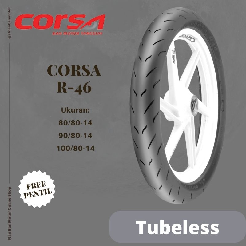 Jual BAN MOTOR CORSA R46 80/80-14, 90/80-14 & 100/80-14 | Shopee Indonesia